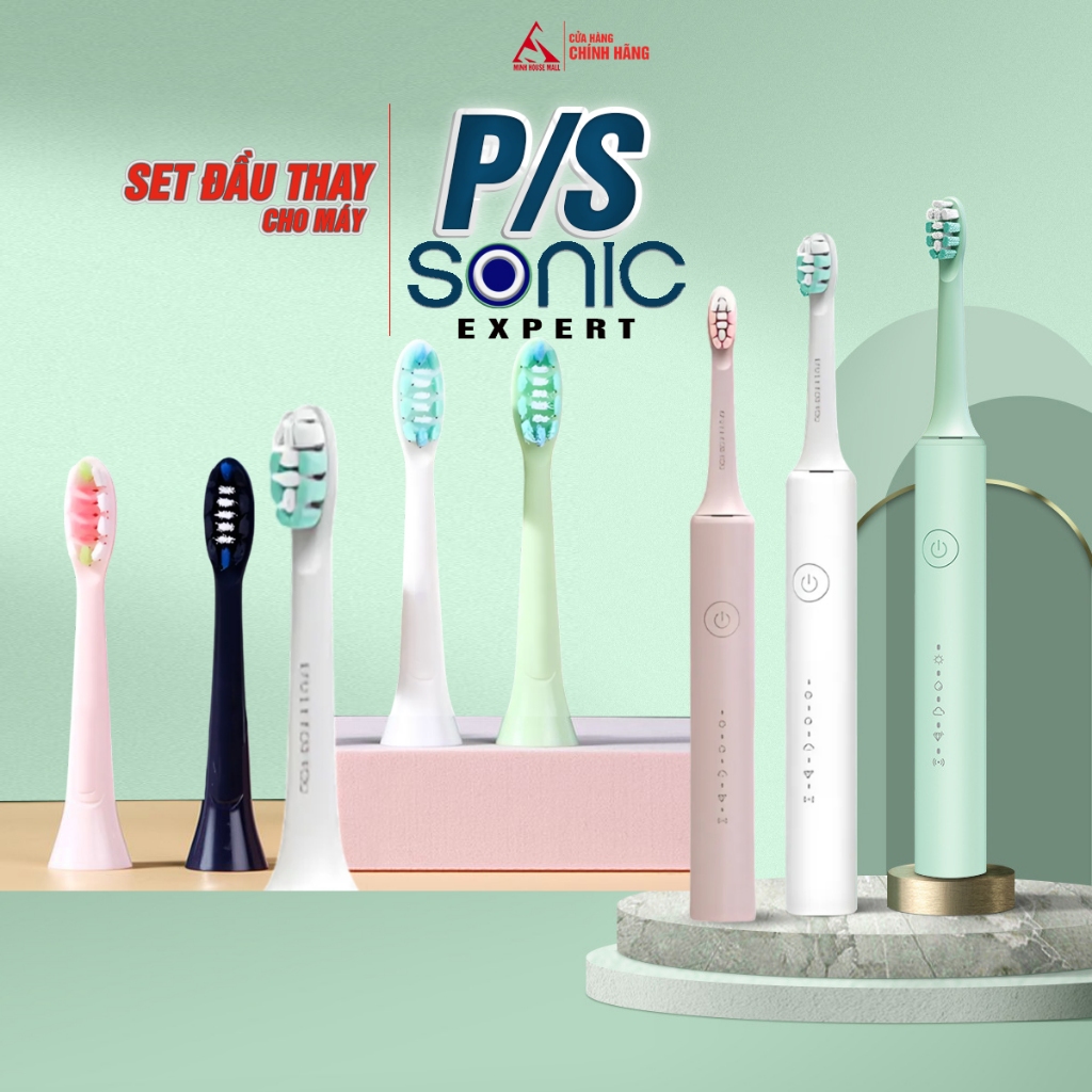 Mua Cho Máy P/S Ps Sonic Expert, Set Bộ 2 Đầu Bàn Chải Đánh Răng Điện ...